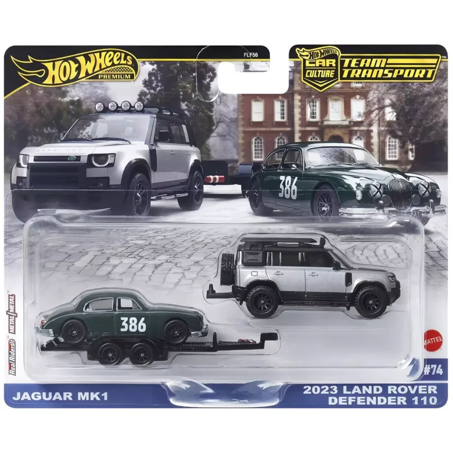 Macheta auto Team Transport Land Rover Defender 110 & Jaguar Mk1 Racer ...